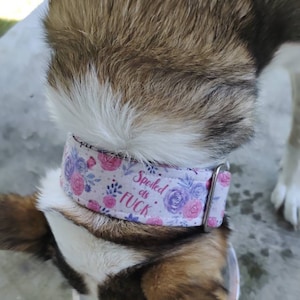 Fable Floral Purple Dog Collar Martingale Dog Collar Clip - Etsy