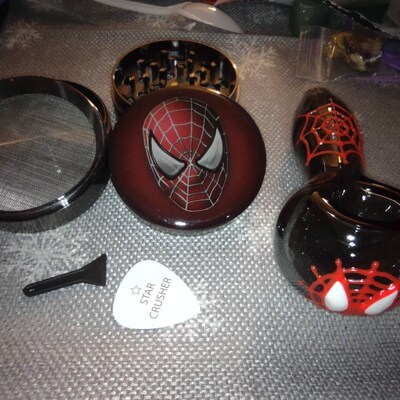 Pipe Spiderman Pipe Glass Pipe Spiderman Grinder - Etsy