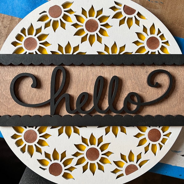 Hello Sunflower SVG, Welcome Sign SVG, Fall Door Decor Svg, Sunflower ...