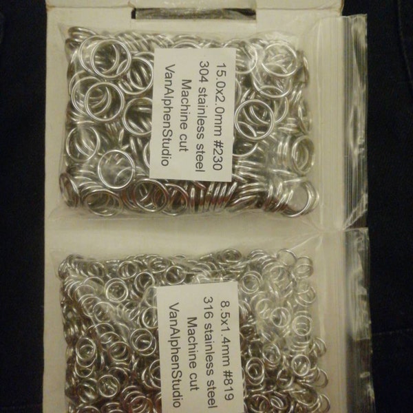 8.0x1.2mm, Stainless Steel Jump Rings, Machine Cut, Chainmaille Rings ...