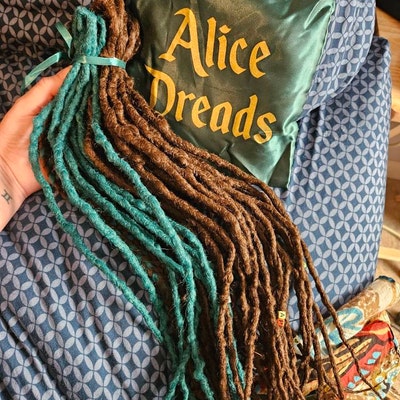 Synthetic Dreads Dreadlock Extensions Bubble Gum Style Azure Blue Light ...