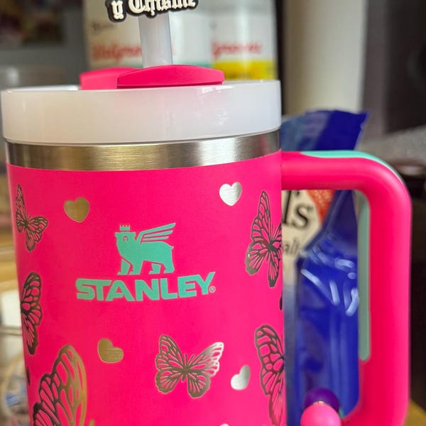 Engraved Butterfly 40 Oz Stanley Tumbler, Butterfly Engraved Tumbler ...