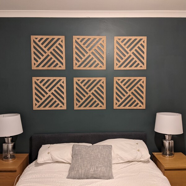 Wall Panel Decor - Diagonal Strip Wood - Style 4 - Art - Oak - Walnut ...