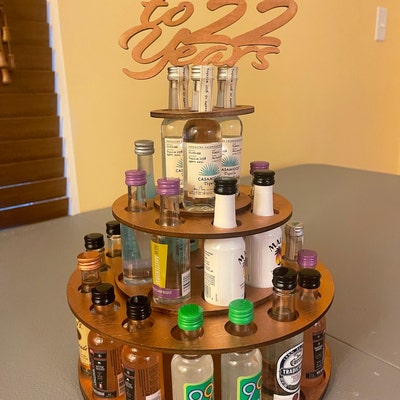 3 Tier Shot Cake, 21st Birthday Gift, Mini Liquor Bottle Stand, Funny ...