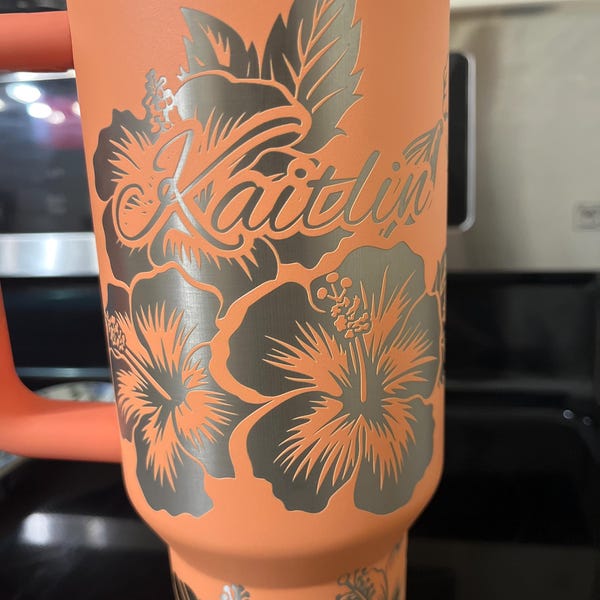 Laser Engraved Stanley Tumbler Etched Seafoam Stanley Quencher Summer Beach Engraved Stanley Cup ...