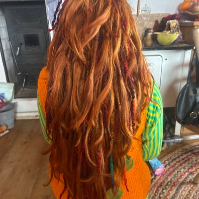 Wool Dreads Full Set BLACK ROOTS RAINBOW Long De Wool Dreadlocks Dreads ...