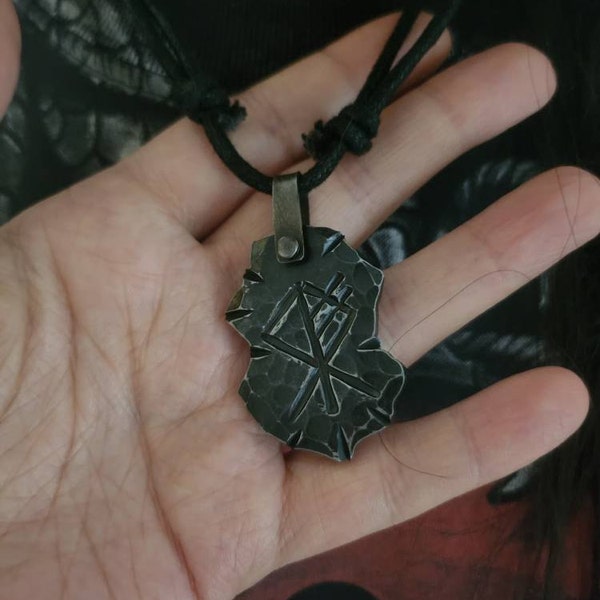Forged Iron Tiwaz Tyr Tiw Rune Viking Amulet Runic Nordic Pendant ...