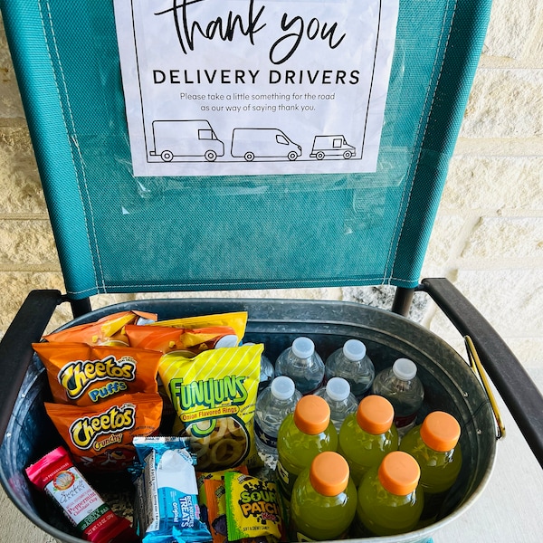 Delivery Driver Thank You Appreciation Snack Sign Printable | 8.5x11 ...