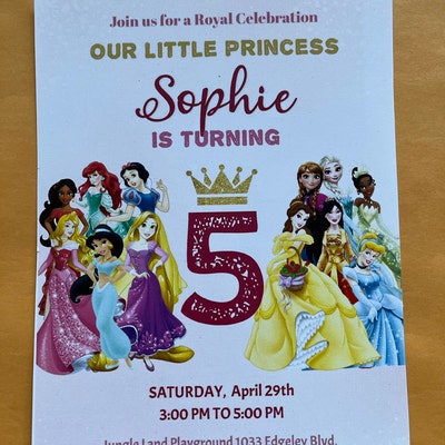 Princess Birthday Invitation Girl Princess Birthday Party Invite Pink ...