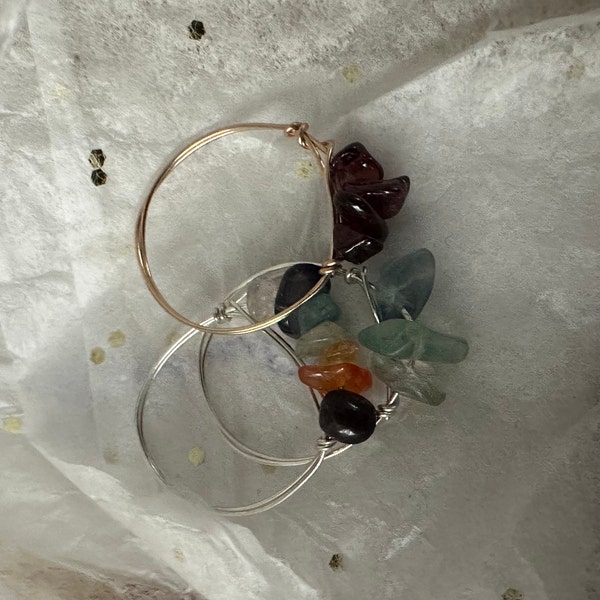 Chakra and Rainbow Gemstone Crystal Ring- Made to Order- Raw All ...