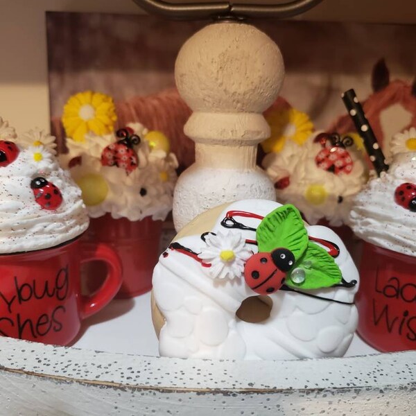 Ladybug Wishes Faux Fake Whipped Cream Mini Mug Tier Tray Decor - Etsy