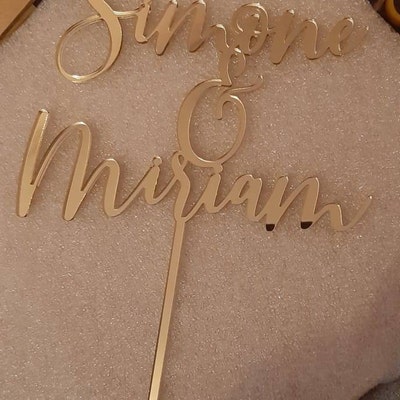 Laser Cut Rose Gold Wedding Cake Topper/custom Wedding Cake Topper ...