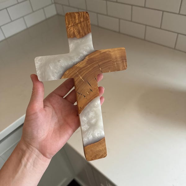 Custom Made Resin&olive Wood Wall Cross,wooden Crucifix,epoxy and Olive ...