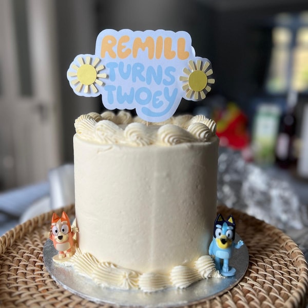 Bluey Twoey Happy Birthday Cake Topper - Etsy