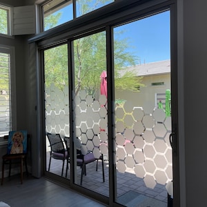 Honeycomb Frosted Window Film, Hexagon Window Decal, Geometric Etched ...