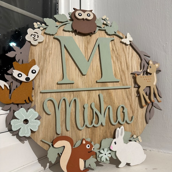 Woodland Animals Plaque - Etsy UK