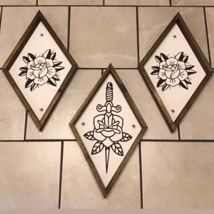 Trad Diamond Sign Rose - Etsy