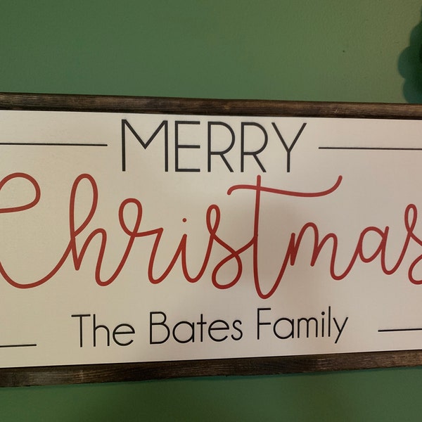 Family Name Merry Christmas Sign, Christmas Last Name Wood Sign, Wood ...