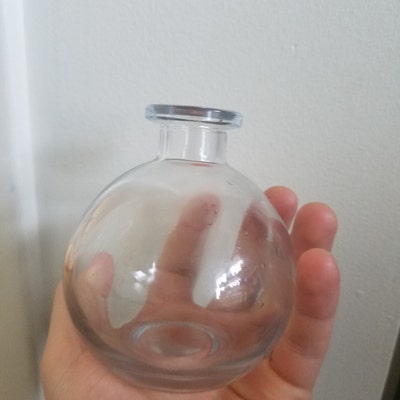 Round Crystal Clear Glass Potion Bottle With Cork Perfect Larping ...