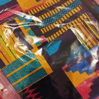 African Print Fabric - Blue Yellow Samakaka / Samacaca (angola) - Wax ...