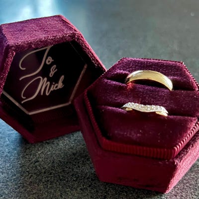 Personalized Velvet Ring Box, Wedding Ring Box, Engagement Ring Box ...