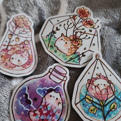 Cute Terrarium Stickers/ Matte Holographic/ Kawaii/ Die Cut Stickers ...