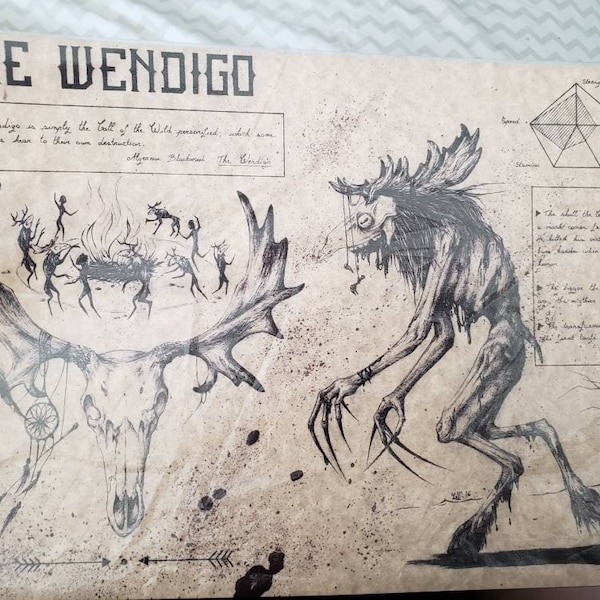 Medium - Wendigo - Algonquian Folklore Art Print - Etsy