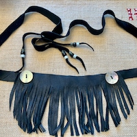 Custom Shaman's Mask, Deer Leather, Glass Crow Beads, Shamanic Eye ...