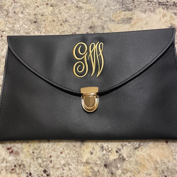 Monogrammed Envelope Clutch // Monogram Clutch - Etsy