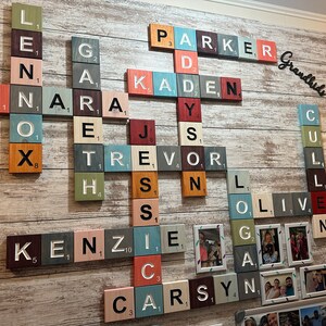 Scrabble Wall,46 Tile Colors ,farmhouse Carved Decor,rustic ...