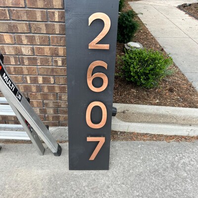 Art Nouveau Wall Sign Metal Copper Address Plaque Numbers 1 6x Nos 3 ...