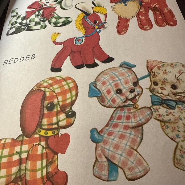 Kitschy Stuffed Animals Clip Art: Vintage PNG Images (digital ...