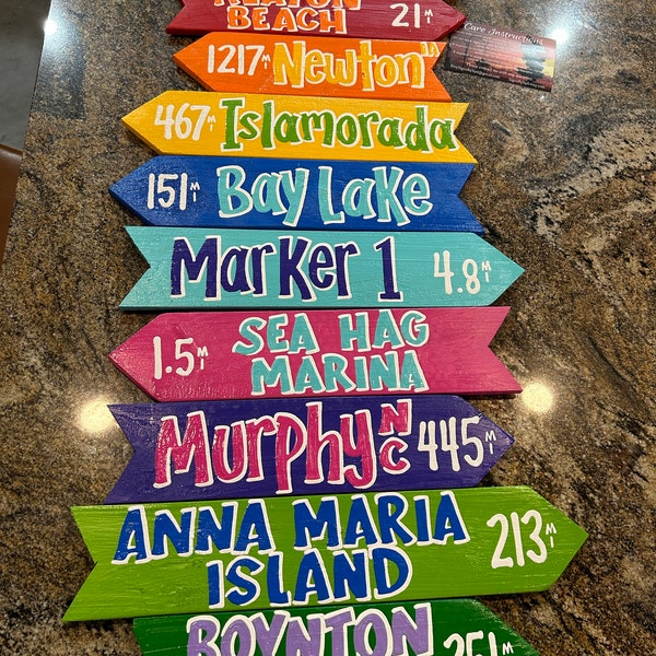 Custom Coastal Directional Signs! Set of 10 Signs - Etsy