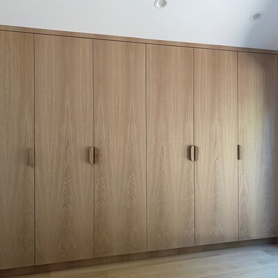 Cabinet Knobs, Line Wooden Handles, Solid Oak, 3 Long Minimalist ...