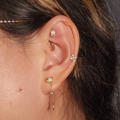 14k Solid Gold Snake Helix Daith Rook Conch Ring Septum Hoop Snake ...