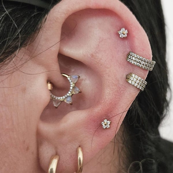 Implant Titanium Push in Threadless Nose Set ,L Bend Nose Stud ...