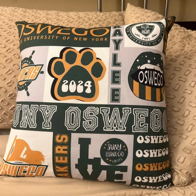 Custom COLLEGE Pillow With Insert Decorative Throw Pillow Dorm Room Bed ...