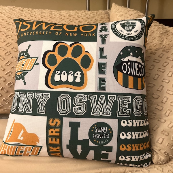 Custom COLLEGE Pillow With Insert | Decorative Throw Pillow | Dorm Room ...