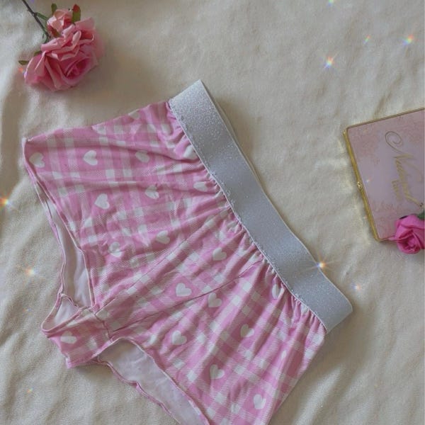 Rib Knit Fabric, Ditsy Pink and Green Floral Print W/ Ivory Base, 4x2 ...