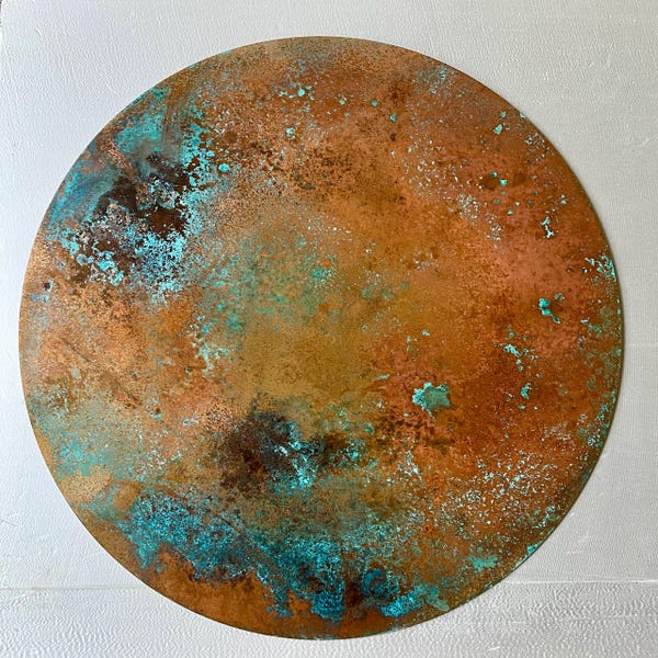 Copper Wall Art, Large Copper Cirlce, Patinated Copper Art, Copper ...
