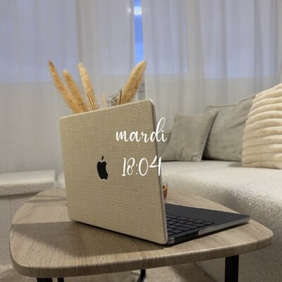 Cream Woven Leather MacBook Case for New MacBook Pro 13 16 15 Pro 14 ...