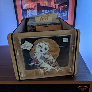 45 RPM Record Storage Box & Display Frame PLUS 3 Alpha Record Dividers ...