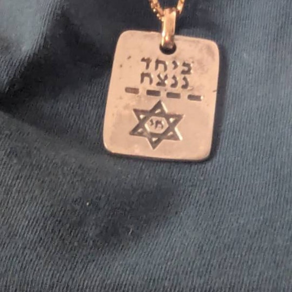 Israeli Dog Tag Sterling Silver 925, 14k Gold Plated Link Hebrew Prayer ...