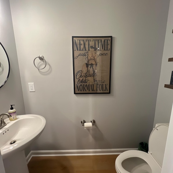 Next Time Pee Outside Like Normal Folk Print, Funny Cowboy Bathroom ...