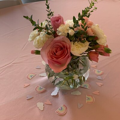 Pastel Watercolor Rainbow Confetti Rainbow Party Table Confetti Rainbow ...