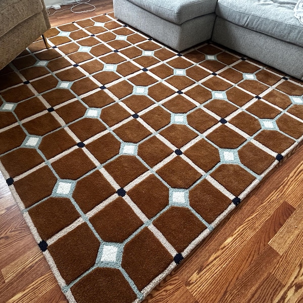 Hand-tufted Wool Golf Course Rug: 3D Modern Design - Etsy