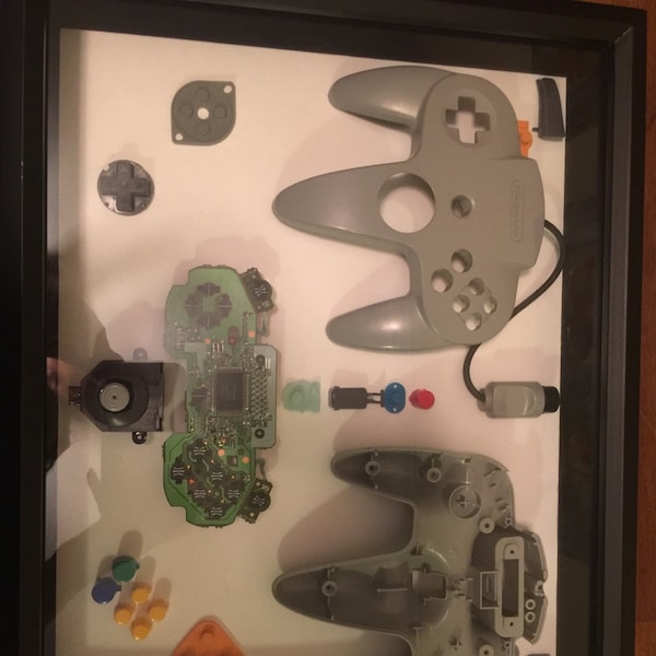 Nintendo64 Controller Inside View Black Frame Shadow Box nintendo ...