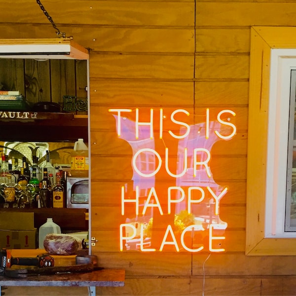 This is Our Happy Place Neon Sign ,custom Neon Signs for Bar - Etsy
