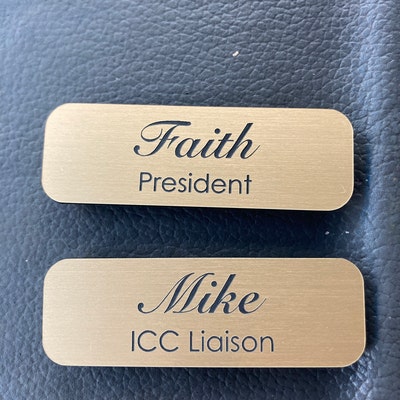Customized Laser Engraved Name Badges With Pin or Magnetic - Etsy