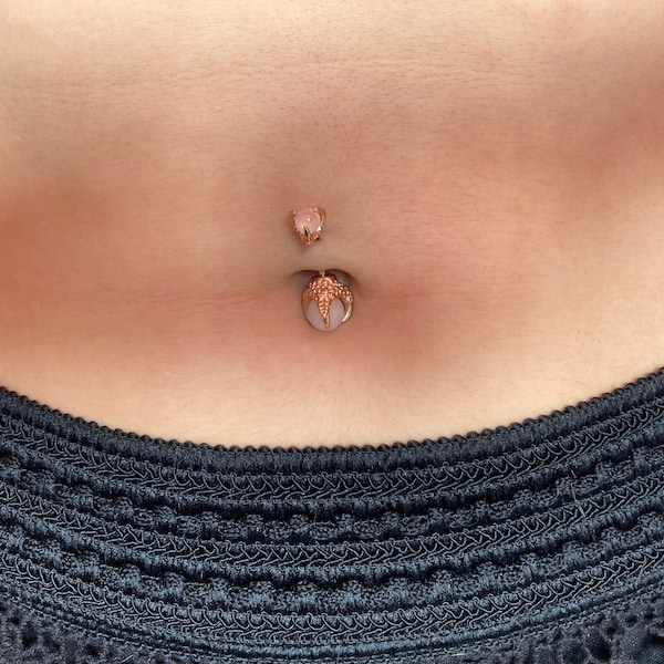 14G Dragon Claw Belly Button Ring/belly Piercing/navel Jewelry/opolite ...